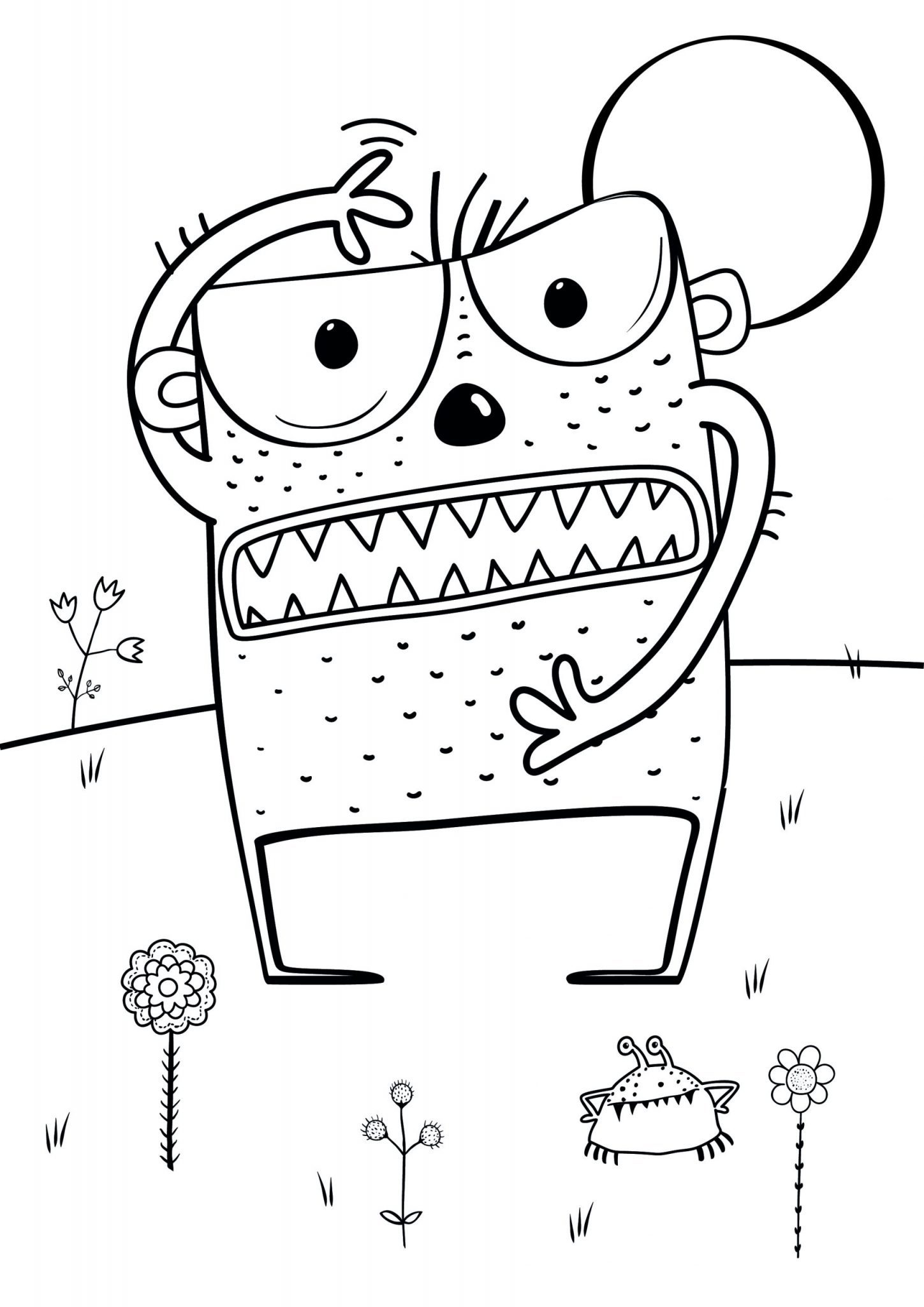 Dancing Monster Colouring Sheet - Colouring Crafts