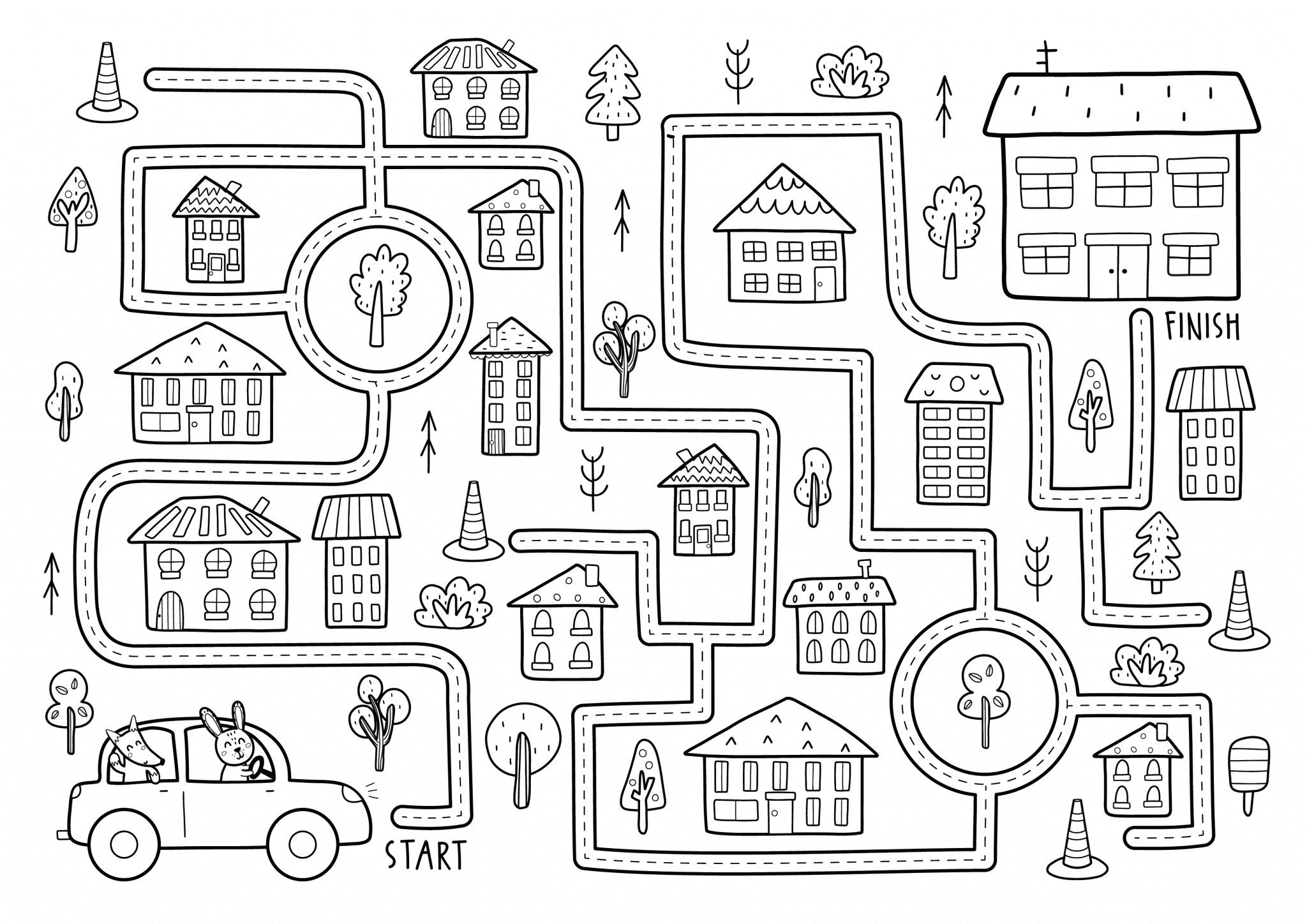 House Maze Puzzle Sheet - Colouring Crafts
