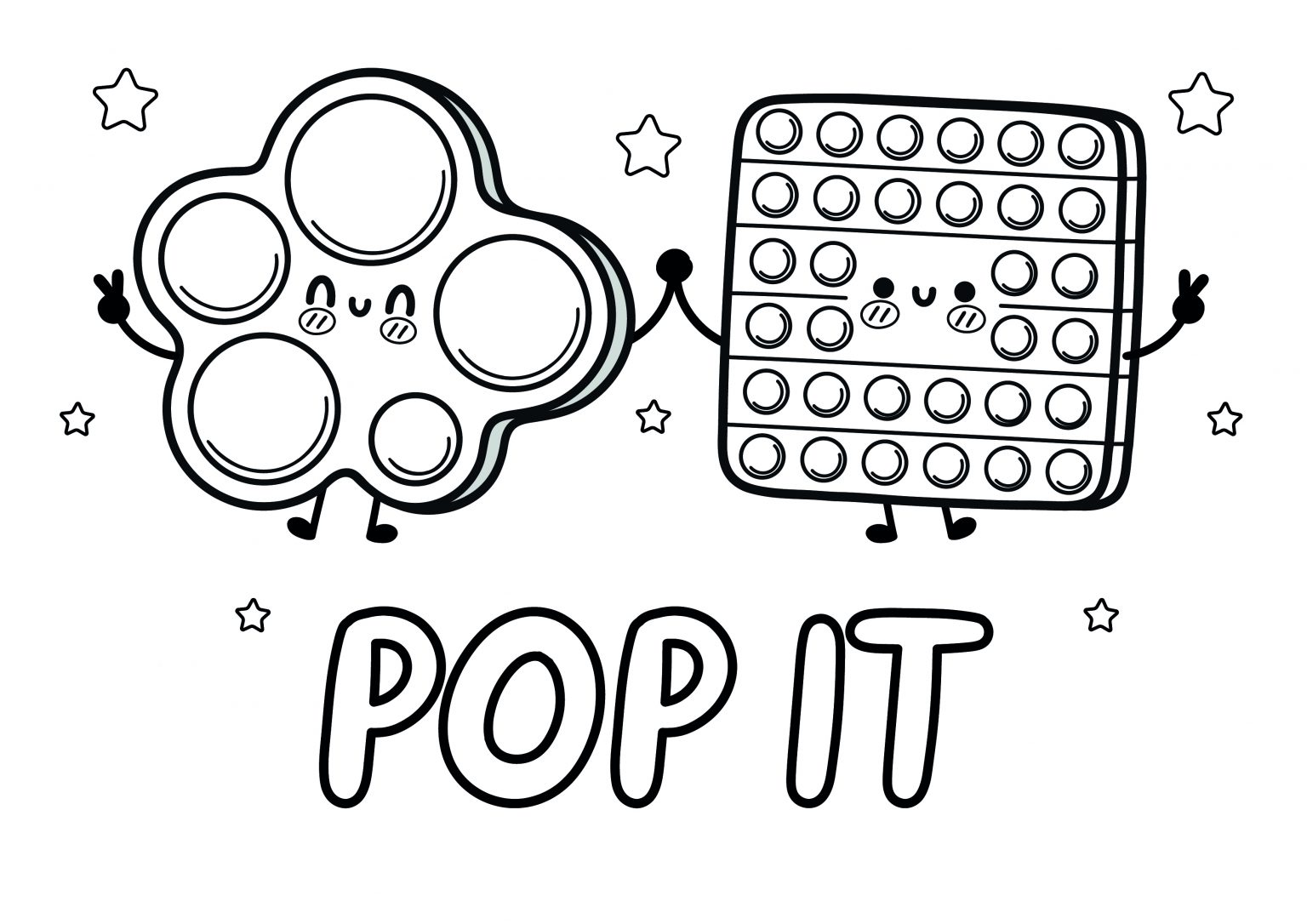 Fidget Spinner Popit & Popit Colouring Page - Colouring Crafts