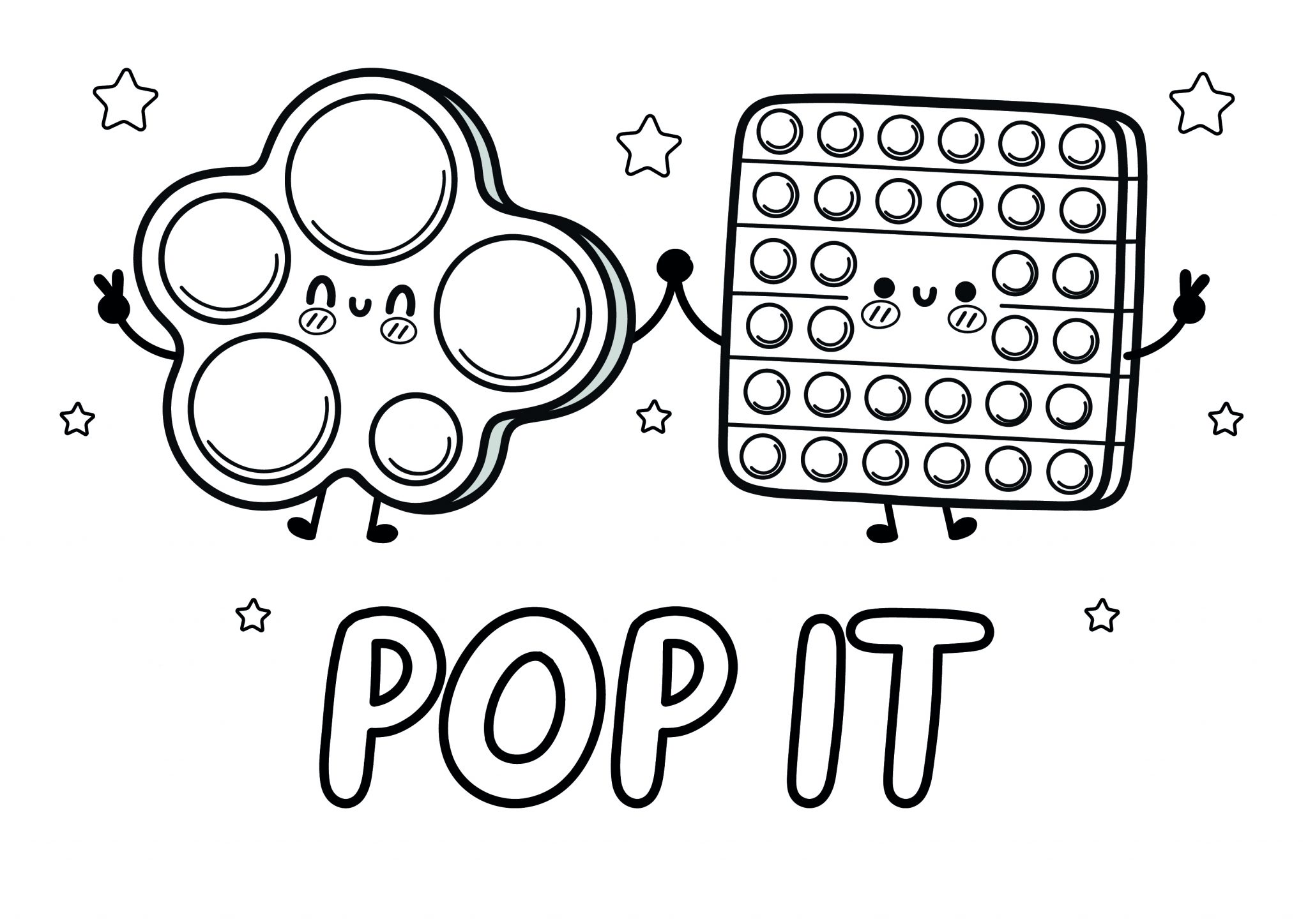 Fidget Spinner Popit & Popit Colouring Page - Colouring Crafts