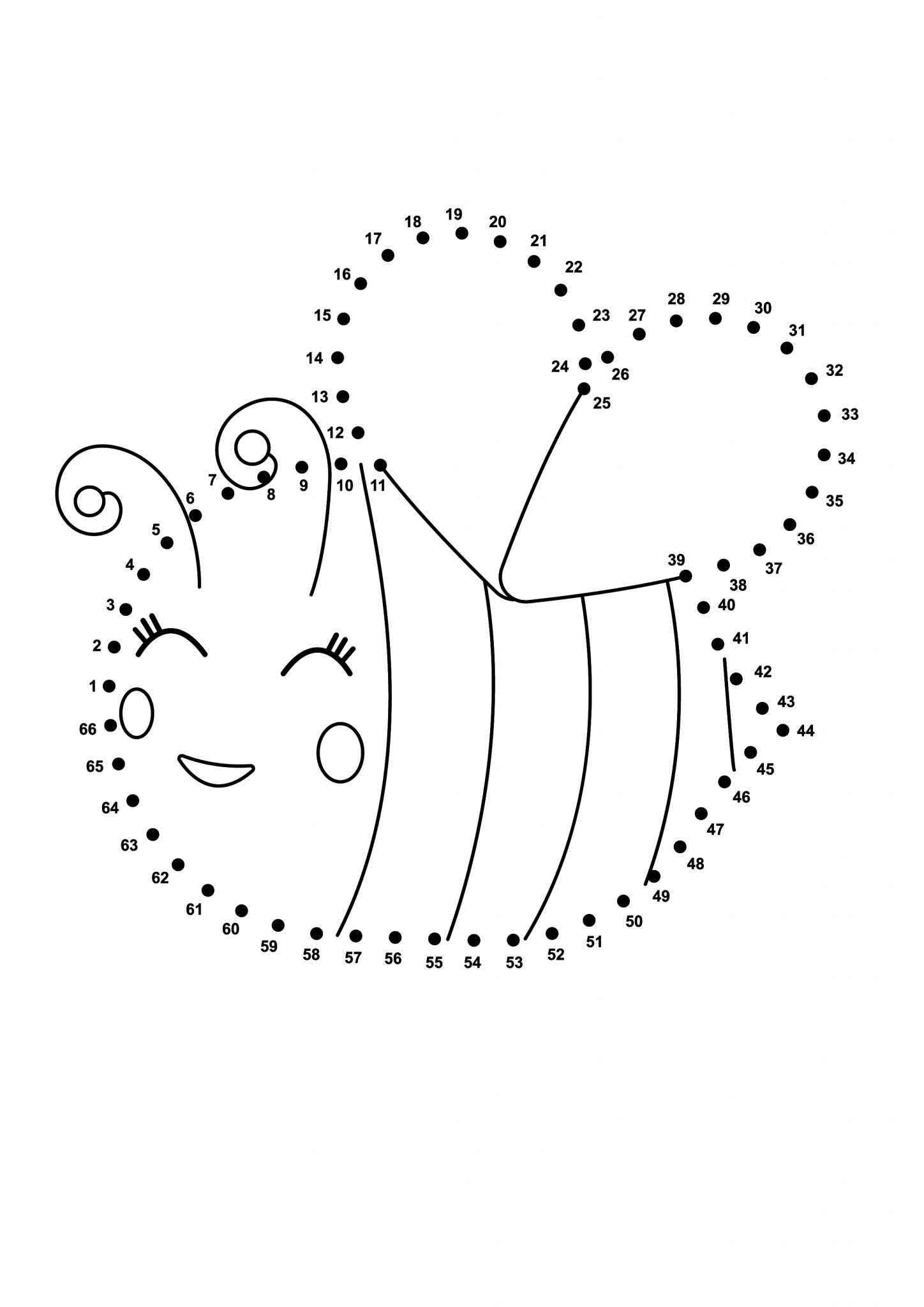 Bumble Bee Dot To Dot Sheet - Colouring Crafts