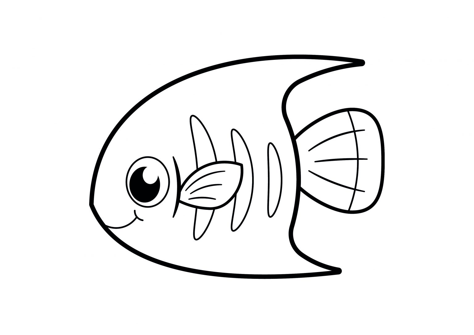 Simple Fish Colouring Page - Colouring Crafts