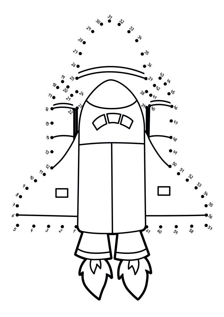 Rocket Dot To Dot Sheet - Colouring Crafts