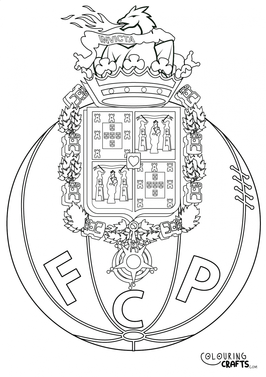 FC Porto Badge Printable Colouring Page - Colouring Crafts