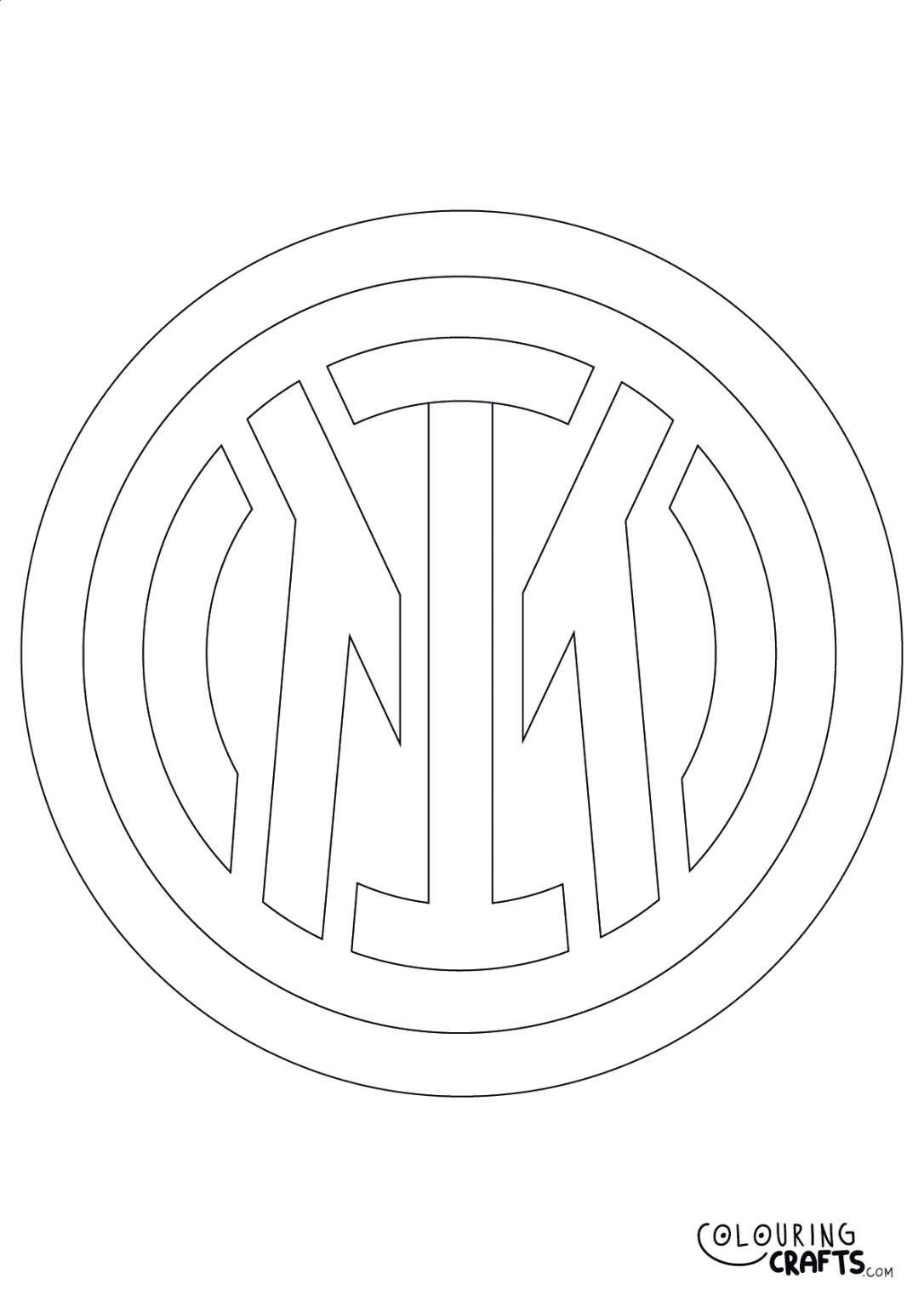 Inter Milan Badge Printable Colouring Page - Colouring Crafts