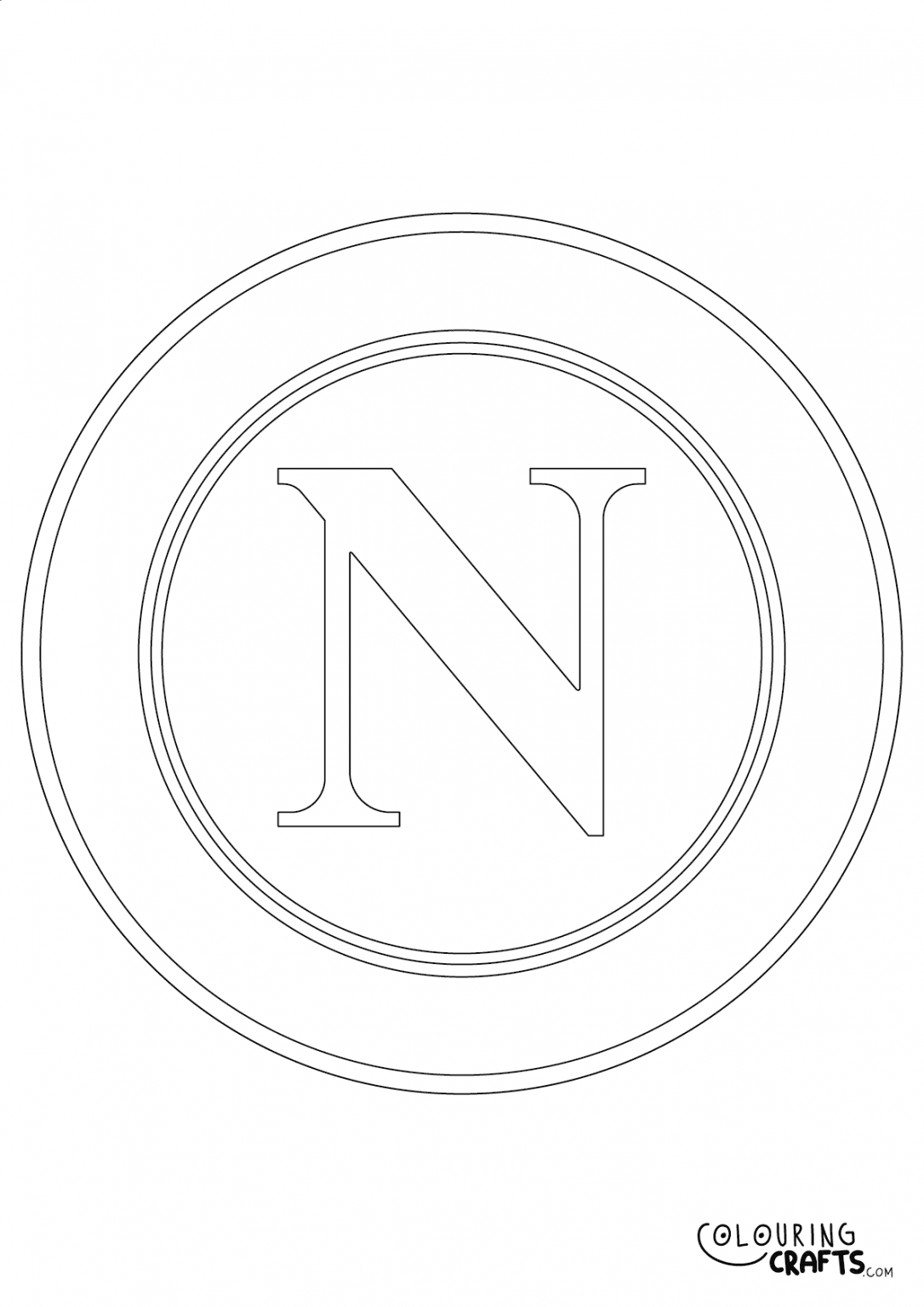 Napoli Badge Printable Colouring Page - Colouring Crafts
