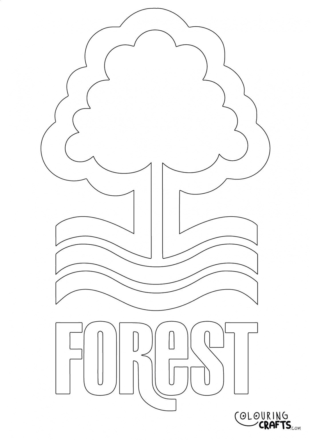 Nottingham Forrest Badge Printable Colouring Page - Colouring Crafts