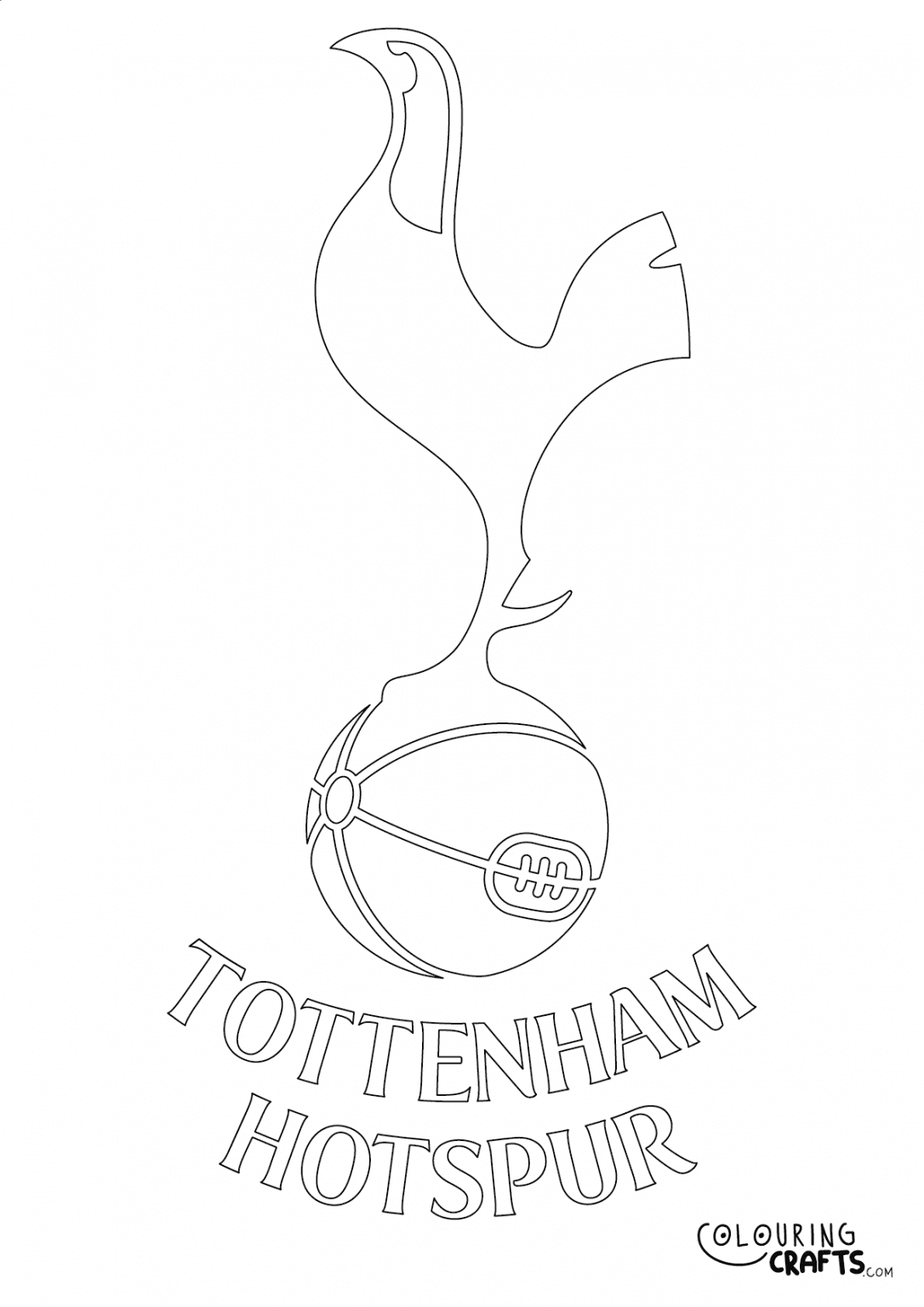 Tottenham Hotspur Spurs Badge Printable Colouring Page - Colouring Crafts