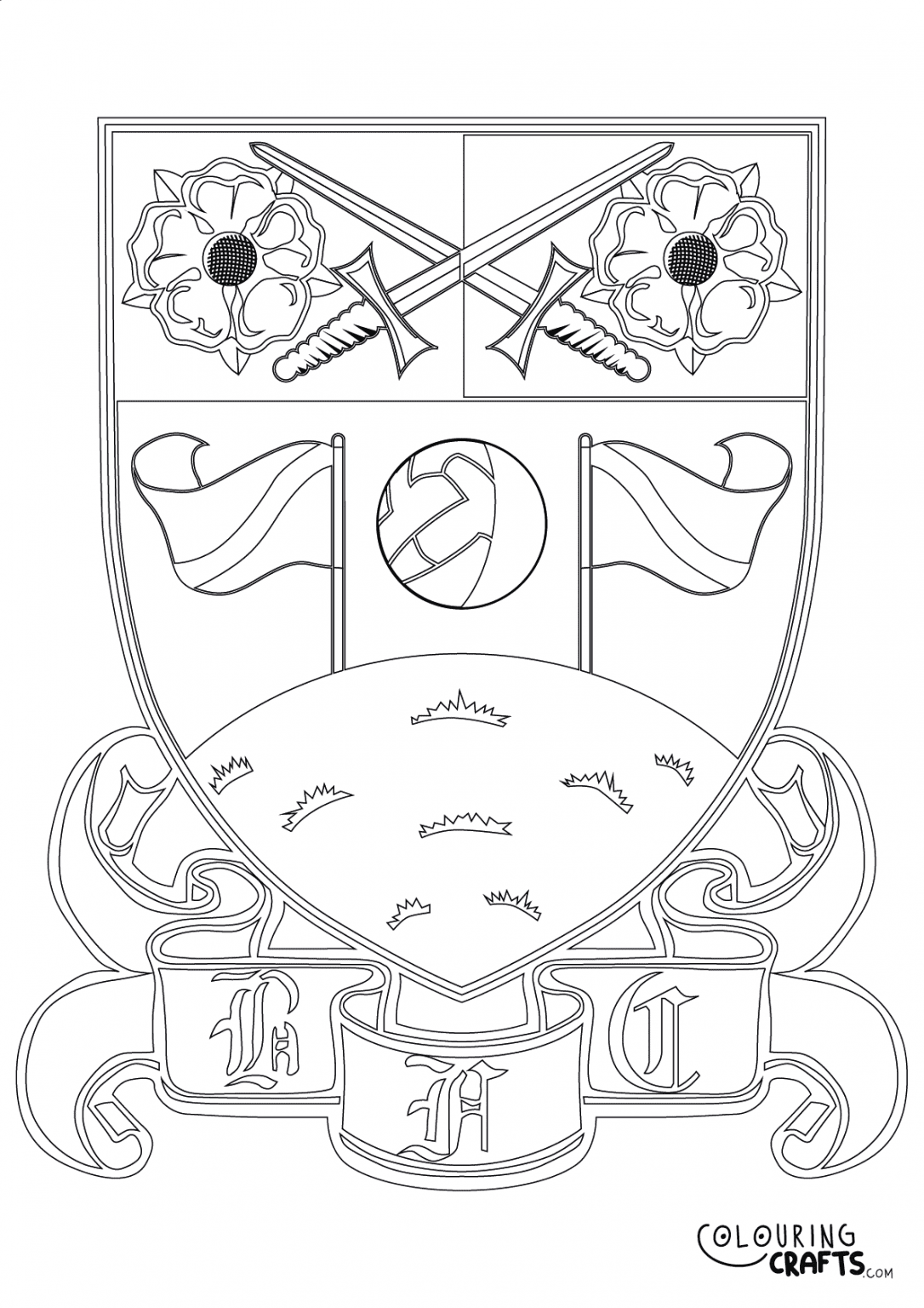Barnet FC Badge Printable Colouring Page - Colouring Crafts