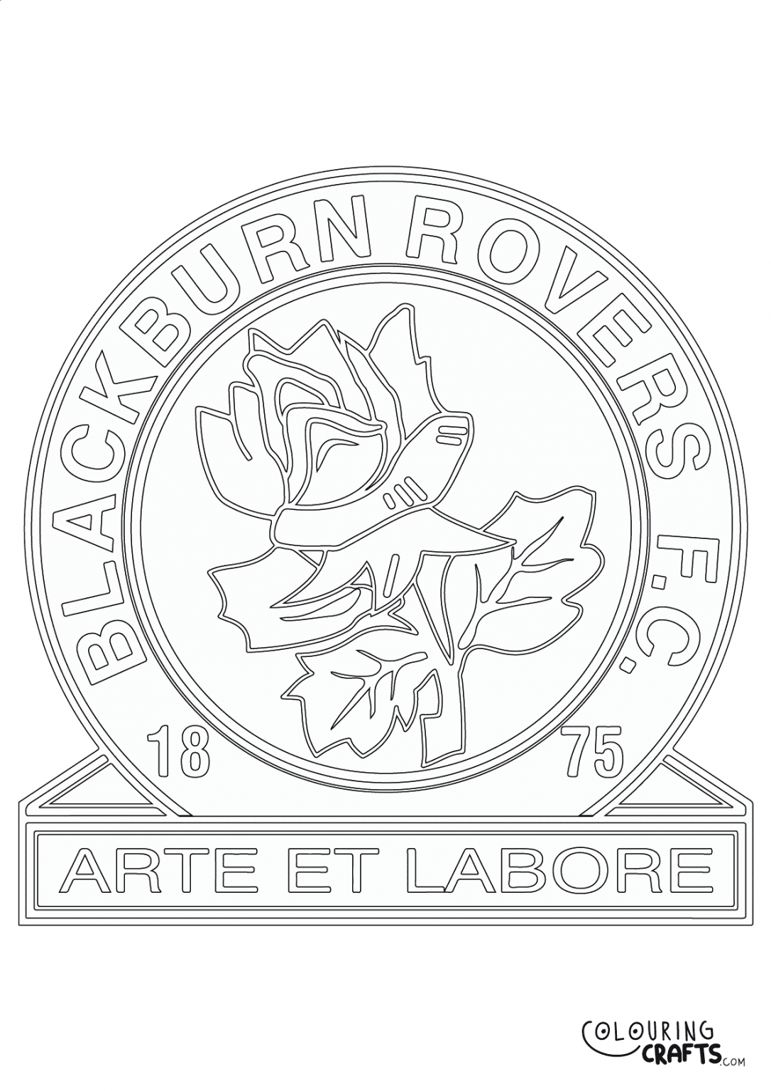 Blackburn Rovers Badge Printable Colouring Page - Colouring Crafts