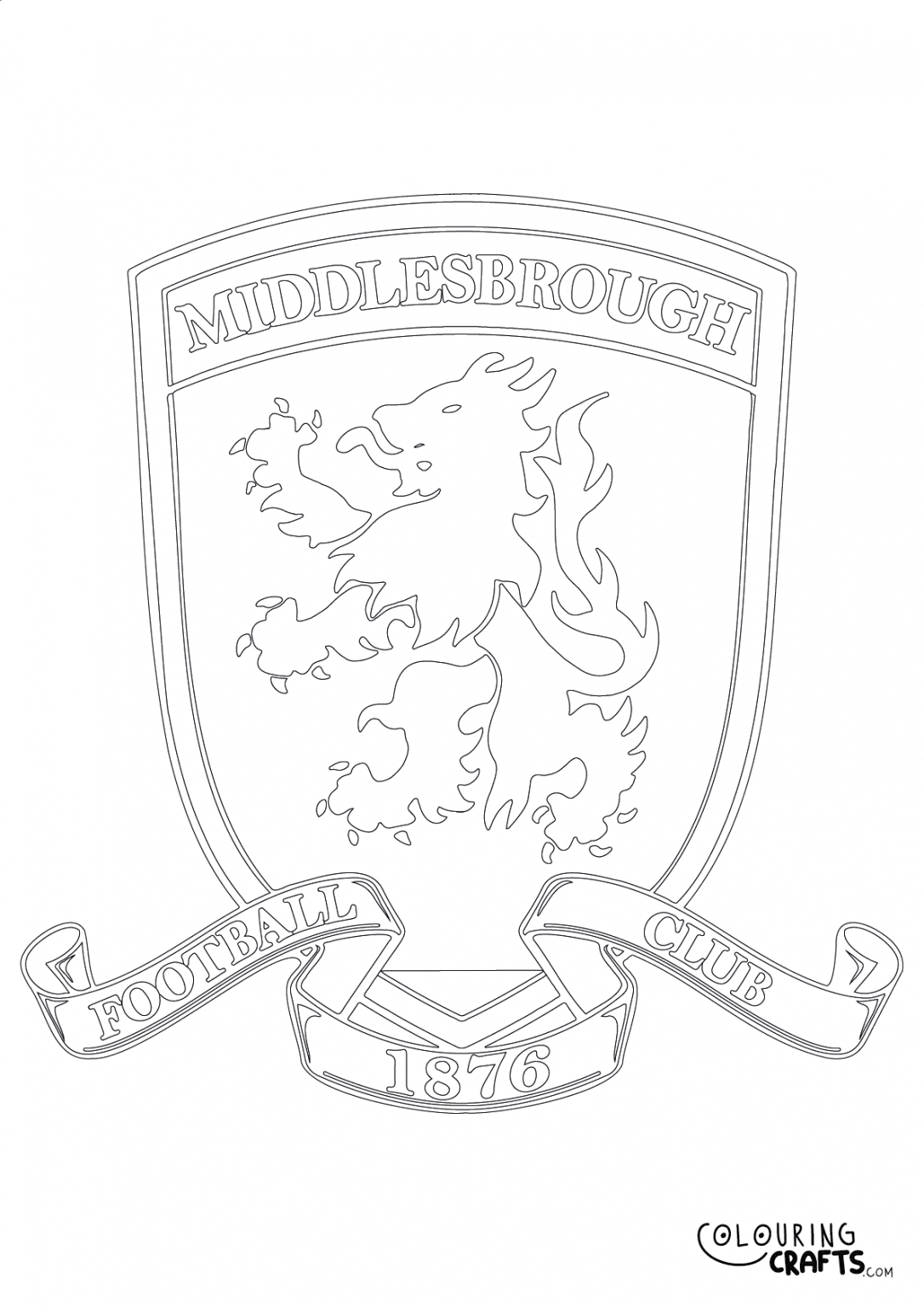 Middlesbrough FC Badge Printable Colouring Page - Colouring Crafts