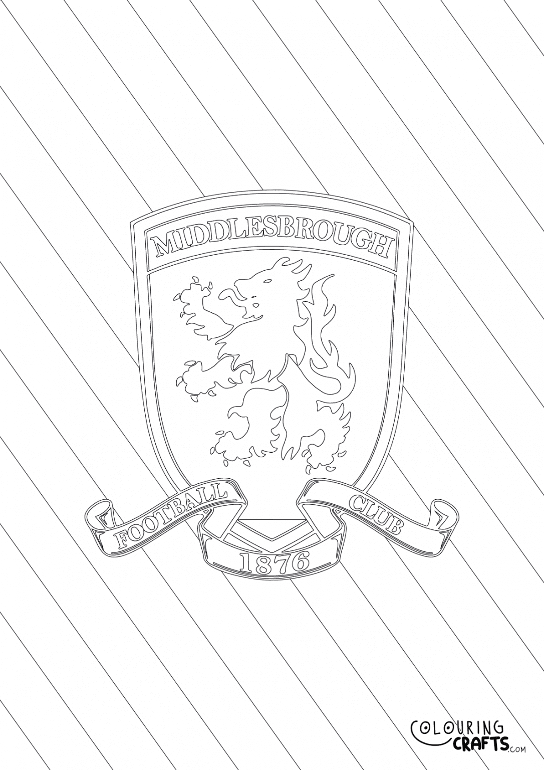 Striped Middlesbrough FC Badge Printable Colouring Page - Colouring Crafts