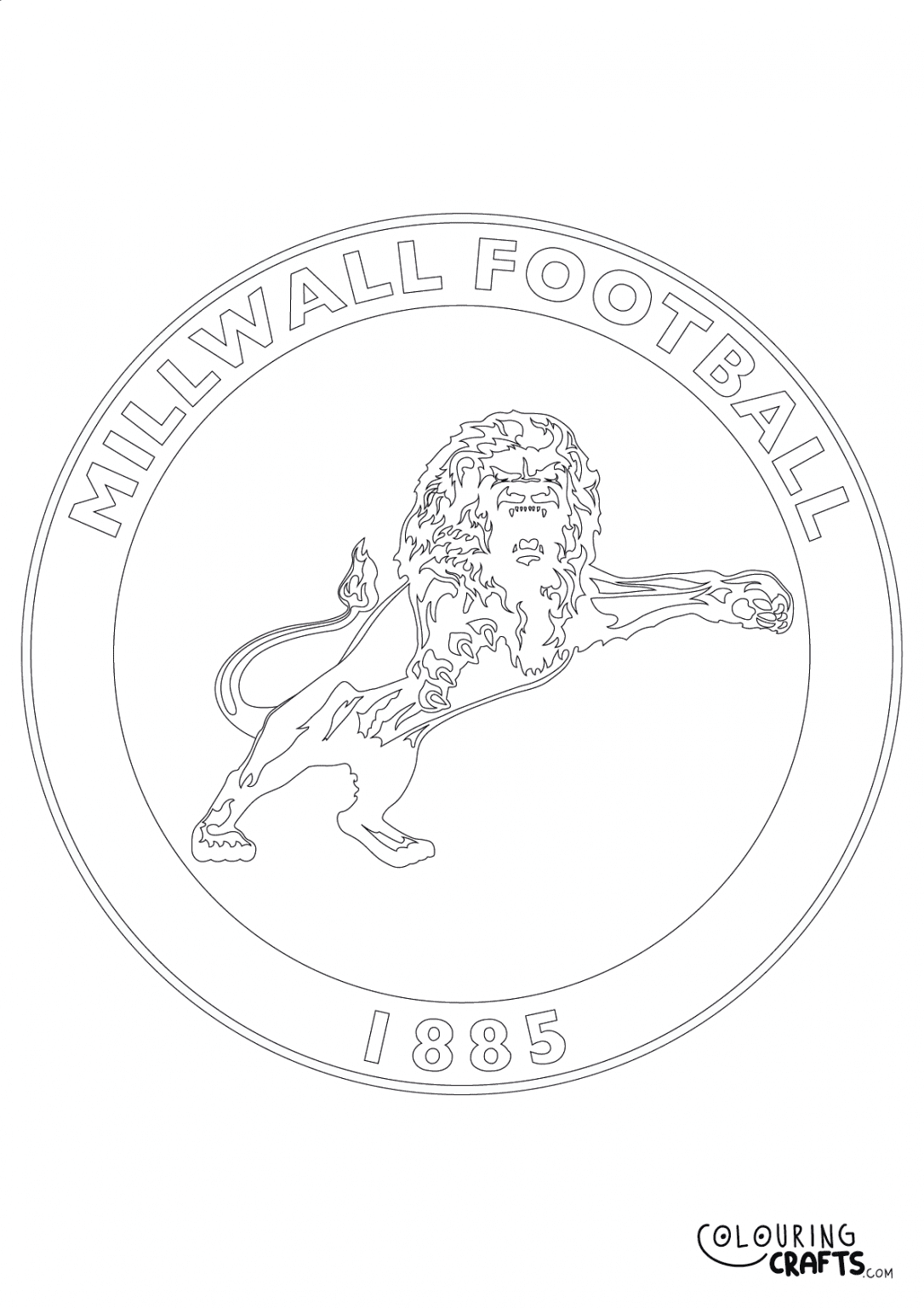 Millwall FC Badge Printable Colouring Page - Colouring Crafts