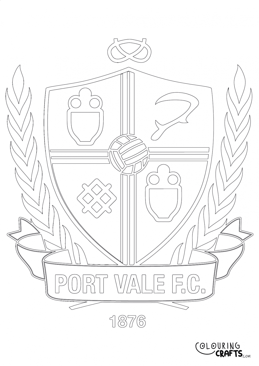 Port Vale Badge Printable Colouring Page - Colouring Crafts