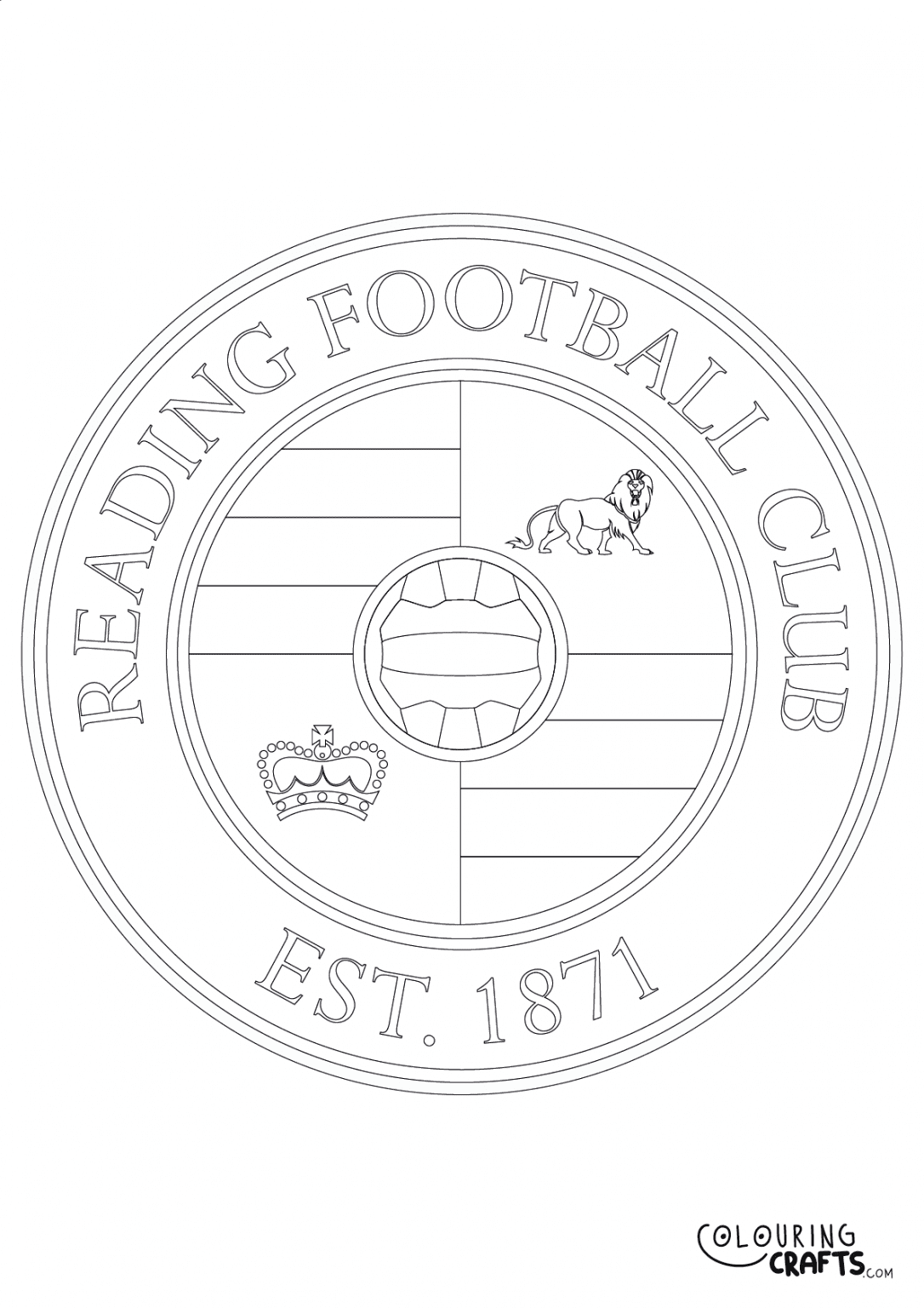 Reading FC Badge Printable Colouring Page - Colouring Crafts