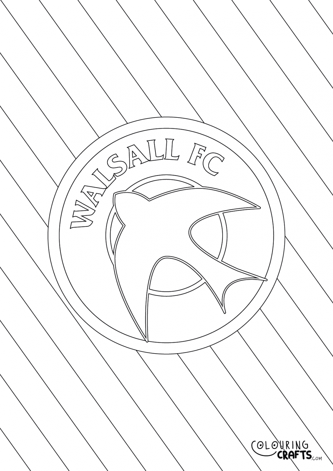 Striped Walsall FC Badge Printable Colouring Page - Colouring Crafts
