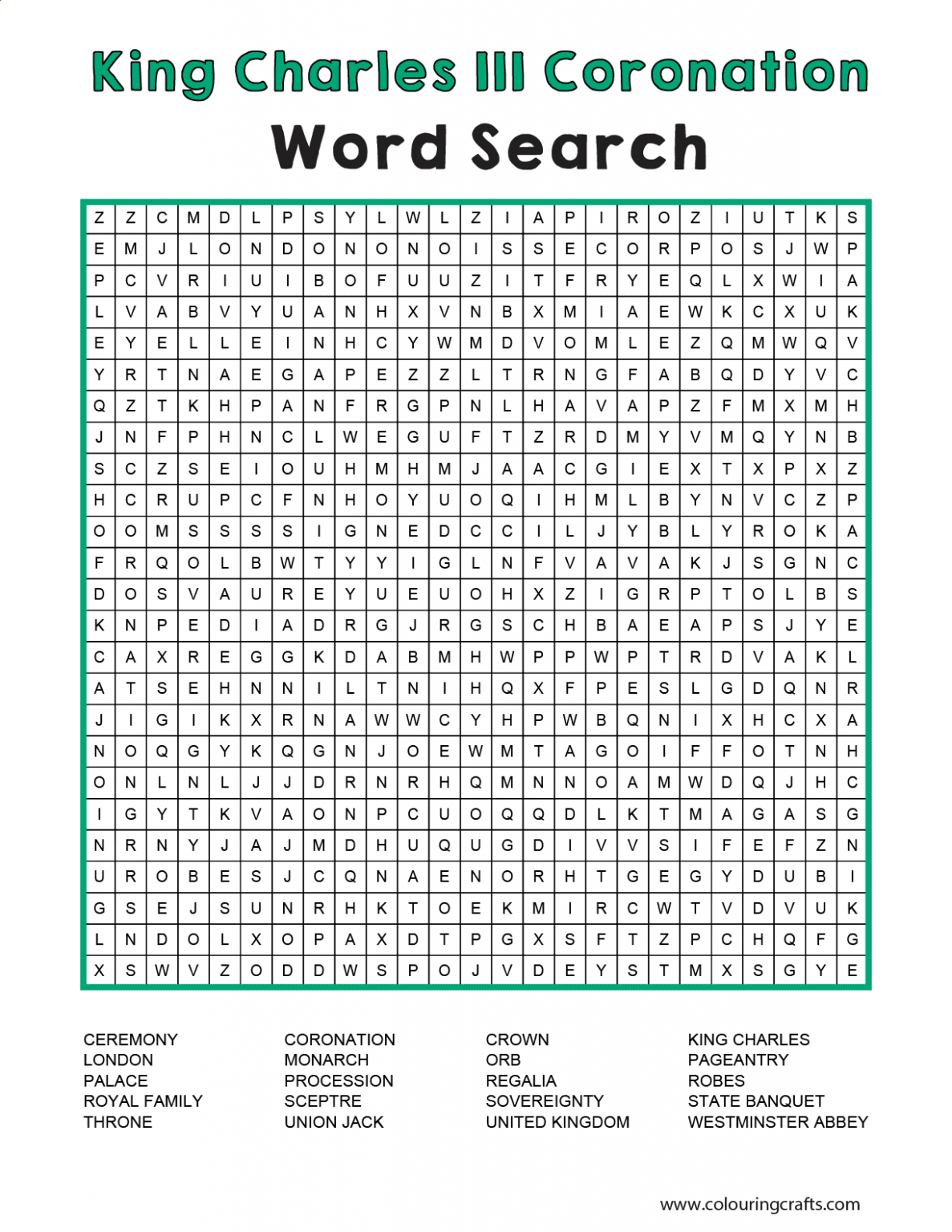 Premier League Teams 22/23 Word Search - Colouring Crafts