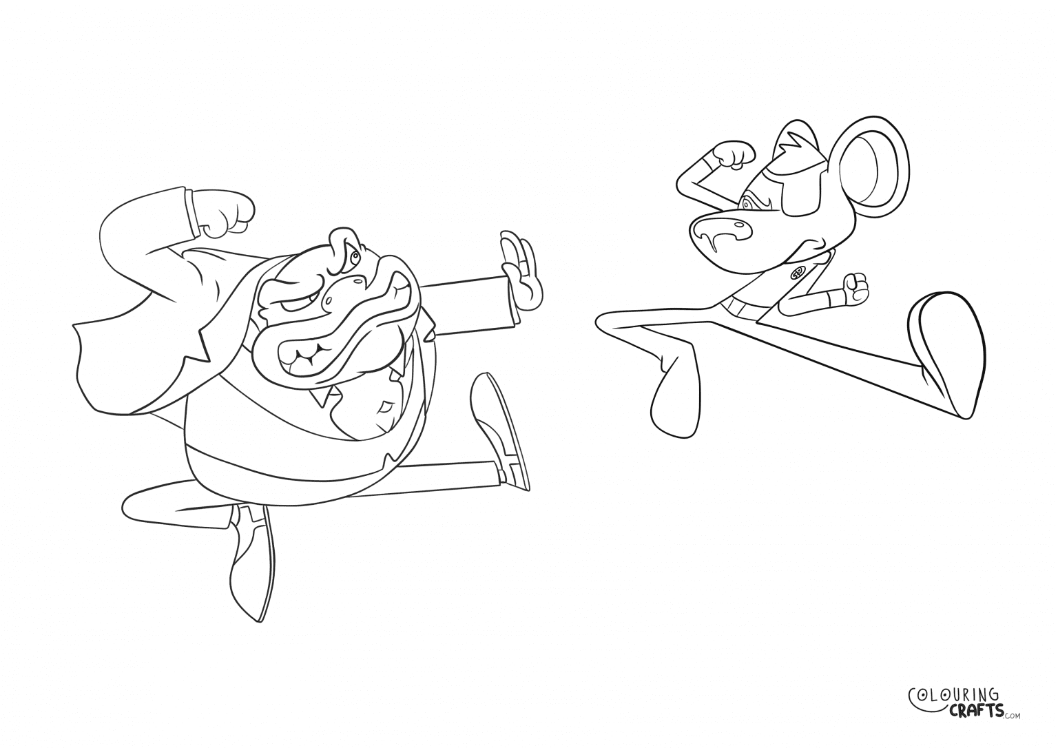 Danger Mouse And Greenback Colouring Page - Colouring Crafts