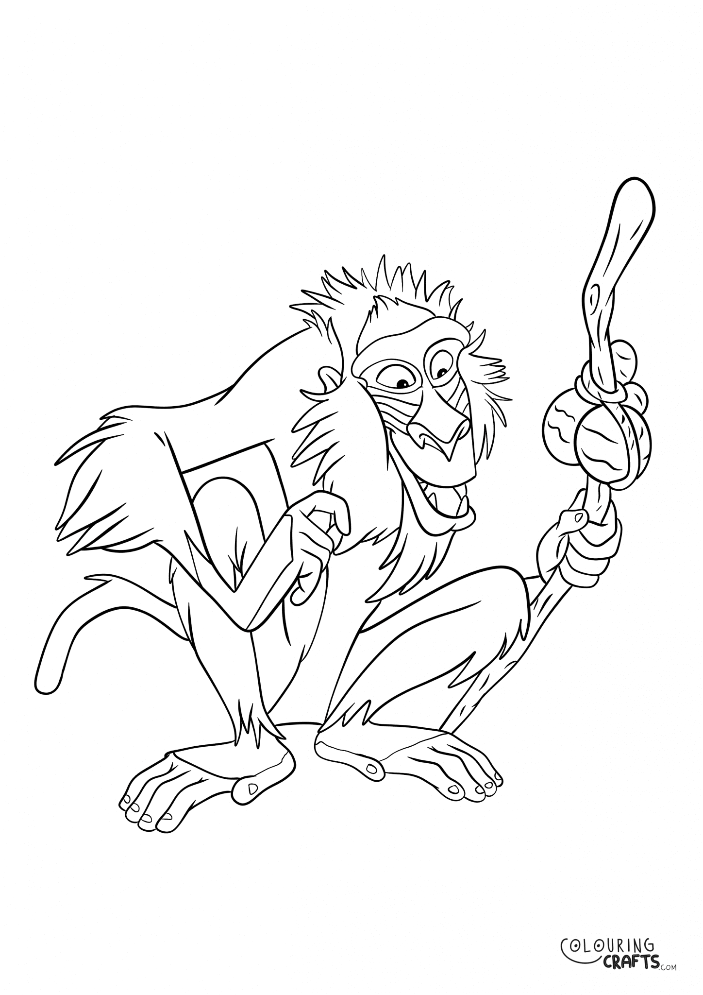 Rafiki Lion King Colouring Page - Colouring Crafts